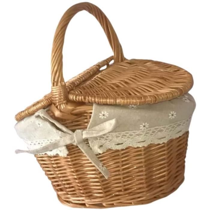 Panier en osier, panier de pique-nique en osier Vintage Woven Rangement ...