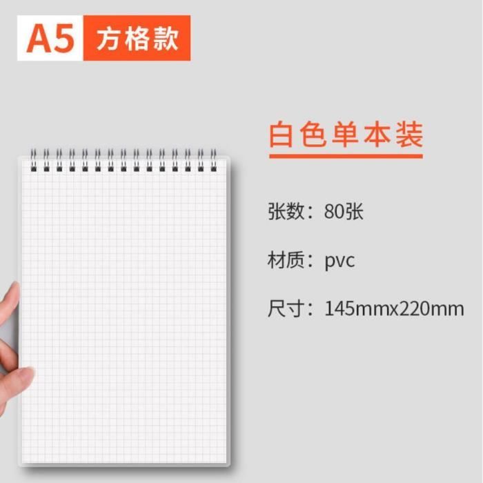 Carnet notes,Carnet de notes à grille à bobine blanche,ligne ...