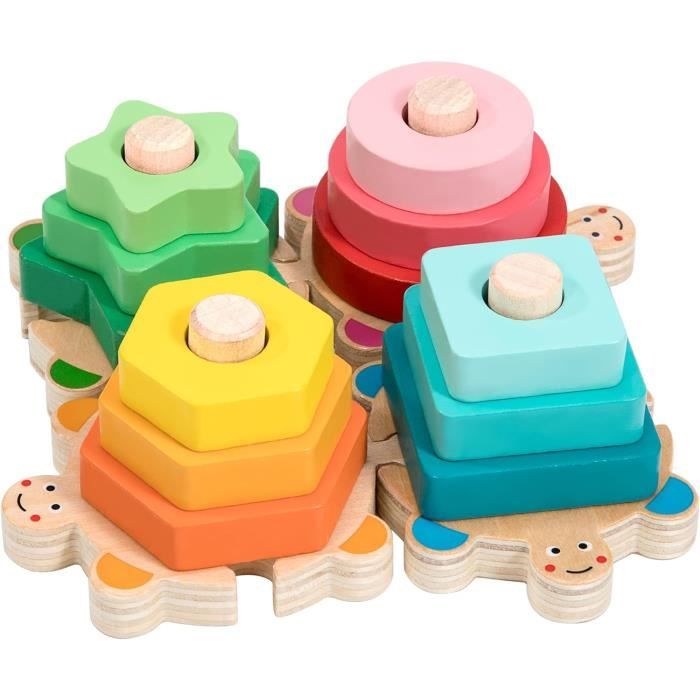 Jouet En Bois À Empiler Et Tri, Puzzles À Trier Les Formes, Jeu De Tri ...