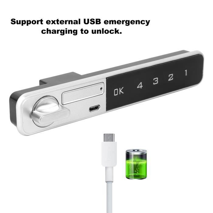 Cikonielf Verrouillage électronique de l'armoire Mini Serrure Intelligente à Mot de Passe ...