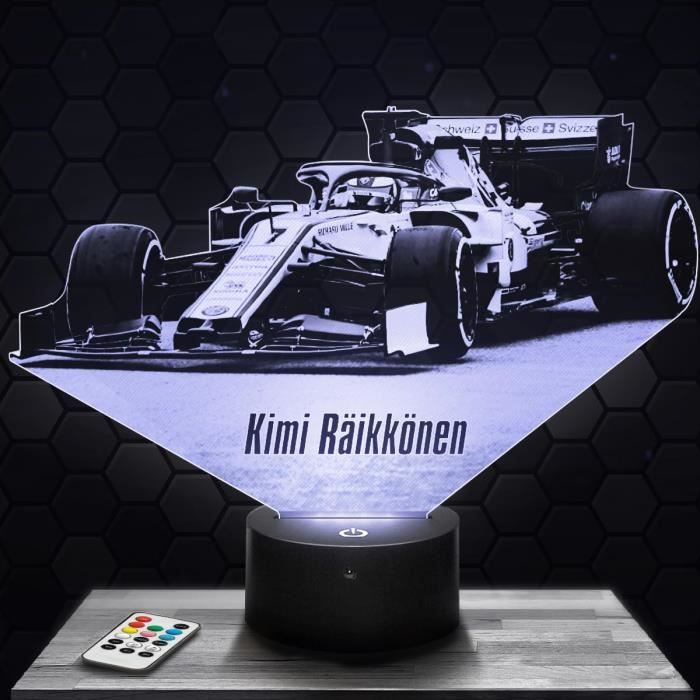 Lampe De Chevet, Veilleuse Tactile Formule 1 Kimi.R F1 Lampe 3D Led ...