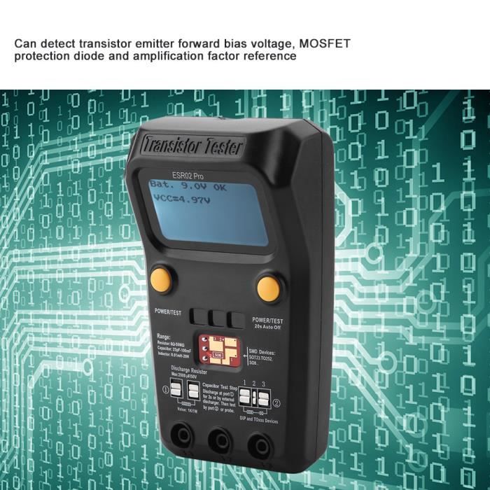 Testeur de transistor Transistor Tester, BSIDE ESR02 Pro Digital ...