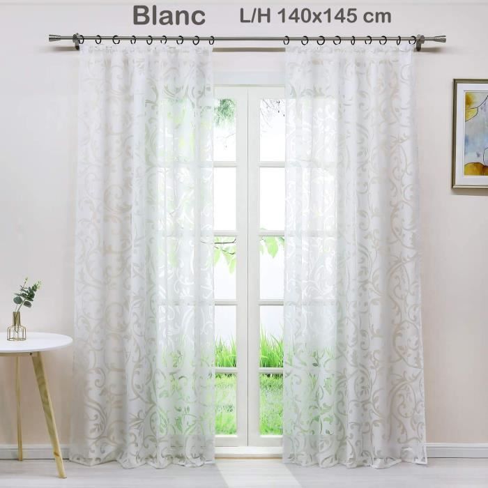 Voilage transparent Voile dévorable motif de vrille à Passe-tringle ...