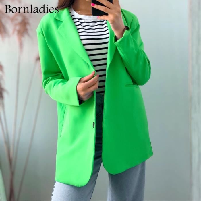 Manteau,Boralades-blazer vert Chic surdimensionné pour femmes, veste de ...