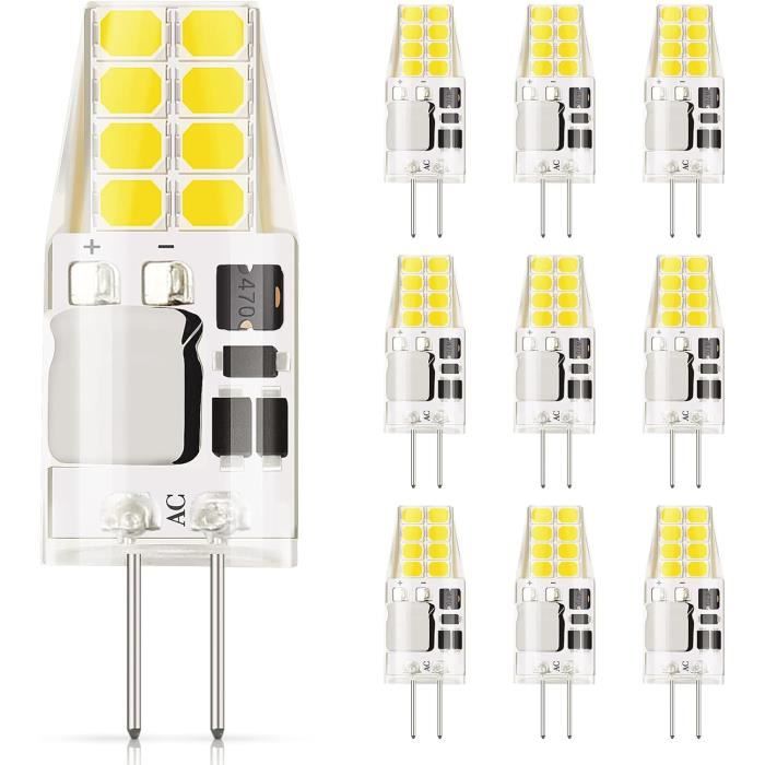 Ampoule Led G4, Blanc Froid 6000K, 12V Non-Dimmable, 2W Équivalent 20W Halogène, 260Lm ...