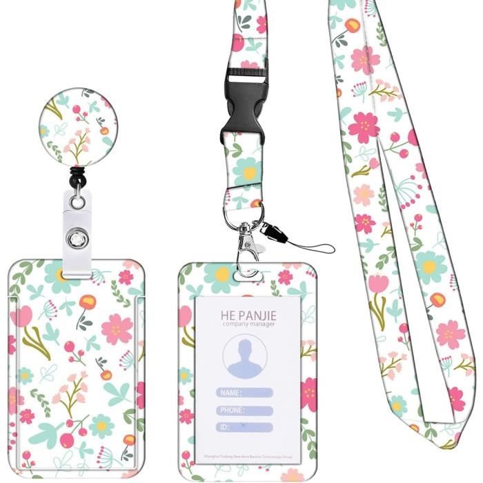 1 support pour badge de cou, porte-badge avec cordon de serrage, porte ...