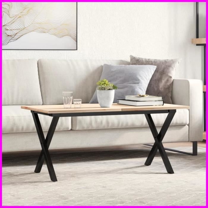 Pieds de table basse cadre en X 80x40x43 cm fonte - V BESTLIFE - Noir ...
