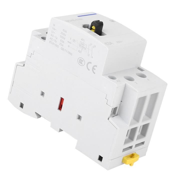 YOSOO contacteur AC sur rail DIN BCH8-63M 2P 63A 230V Contacteur AC domestique Montage sur rail ...