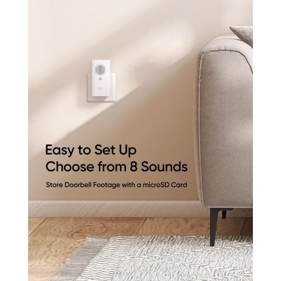 Video Doorbell Add-On Chime, Indoor Chime, Requires Video Doorbell E340 ...