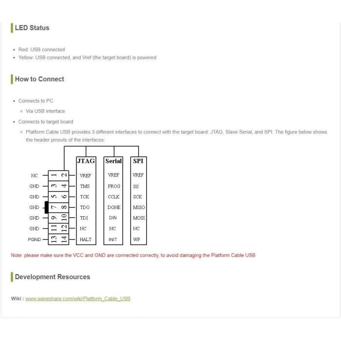 Waveshare XILINX JTAG Download Debugger Compatible XILINX Platform ...