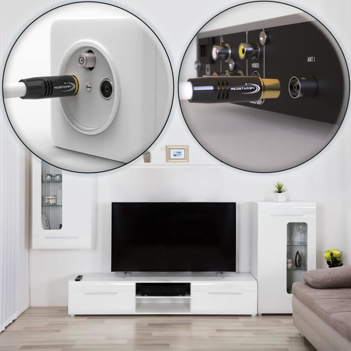 Câble D'Antenne 5M Hd Câble Antenne Tv Coaxial Fiche Mâle À Femelle ...