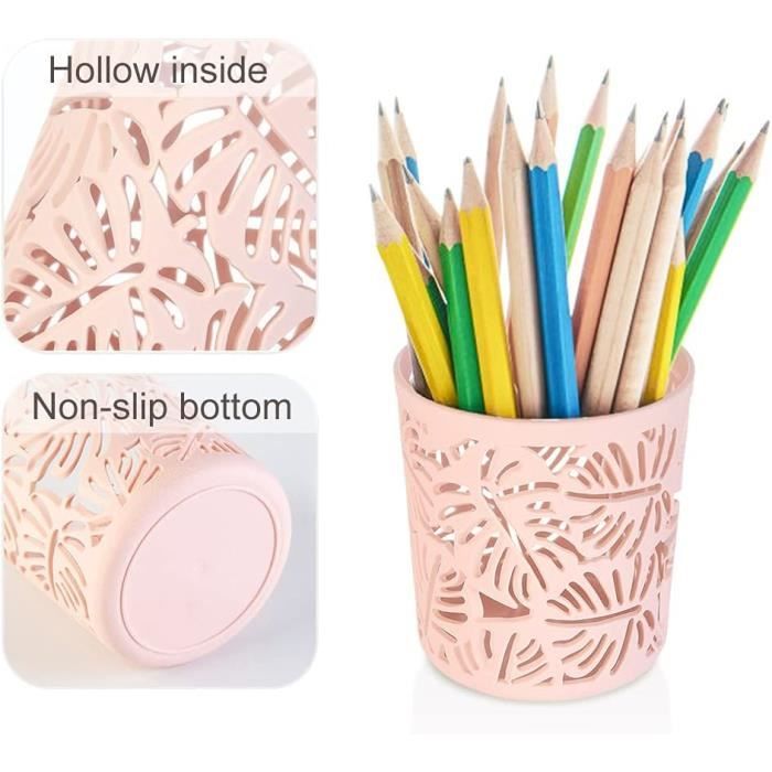 Pot crayon plastique, 2 pièces pot crayon rond support de rangement ...