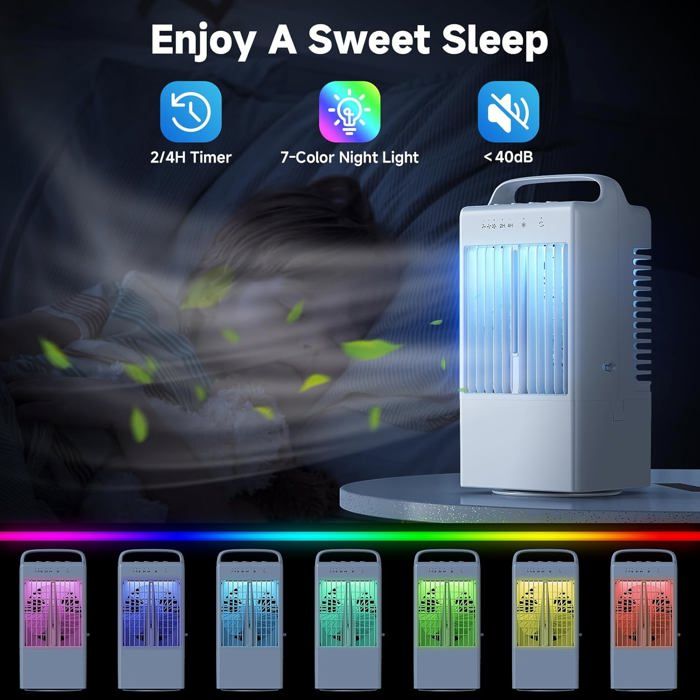 Climatiseur Mobile - 2025 - 4 en 1 - 900ML - Silencieux - USB Rechargeable - Cdiscount Bricolage