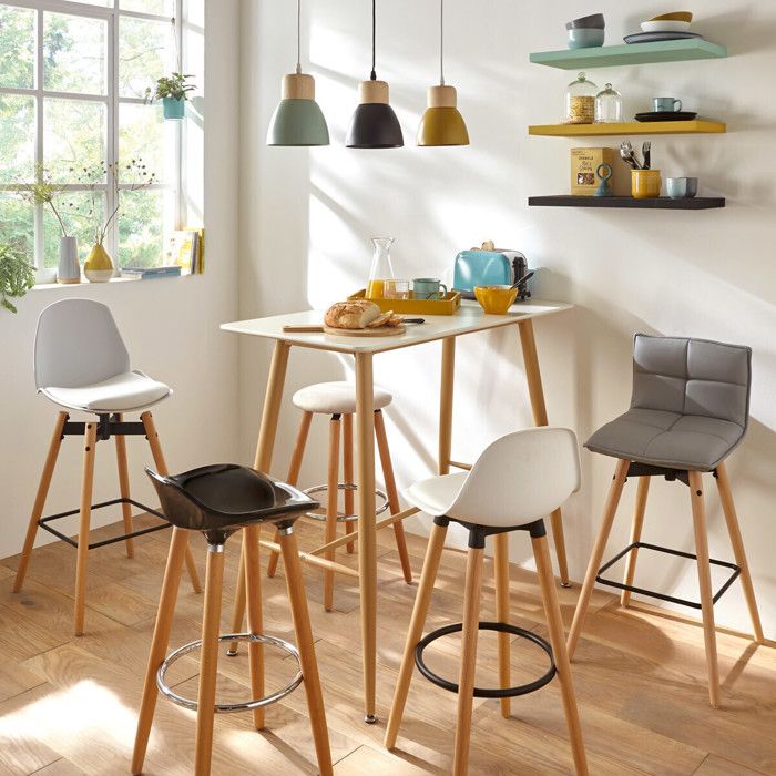 Table à manger bar "Roka" blanc L120cm - Atmosphera Créateur d ...