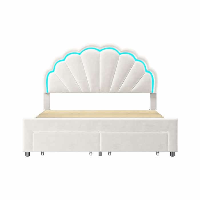 Lit capitonné 140 x 200 cm, lit princesse avec tête de lit en forme de ...