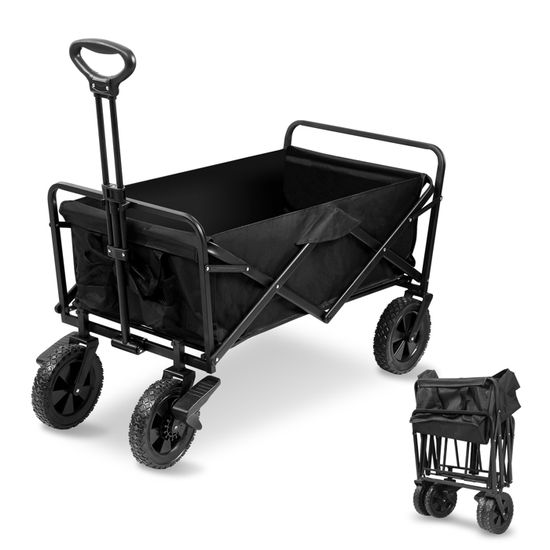 Cecaylie Chariot de Jardin Pliable avec 4 Roues Charge Chariot pliable ...