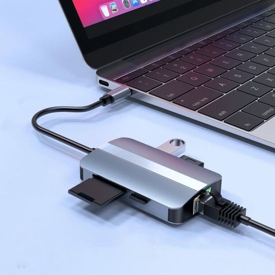Hotskynie Hub Atolla Carte Réseau Type-C Vers Rj45 Hub Usb3.0 Hub ...