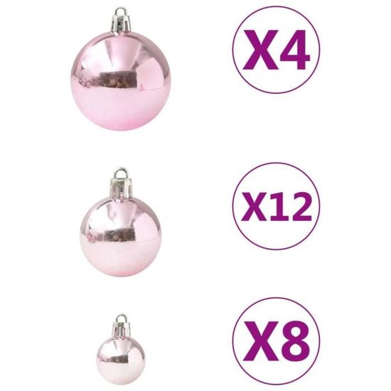 Ensemble de boules de Noël 100 pcs Rose-LIZ7900786805512 - Cdiscount Maison