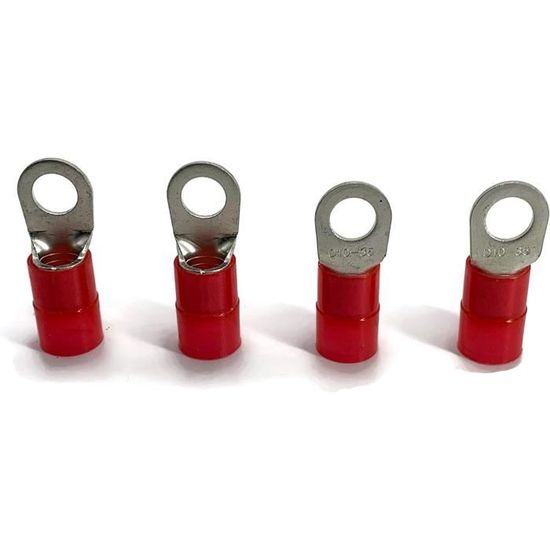 Cosse de câble 25mm2 à 35mm2 Oeillet à 4 anneaux isolé M10 Oeillet de presse pour câble de ...