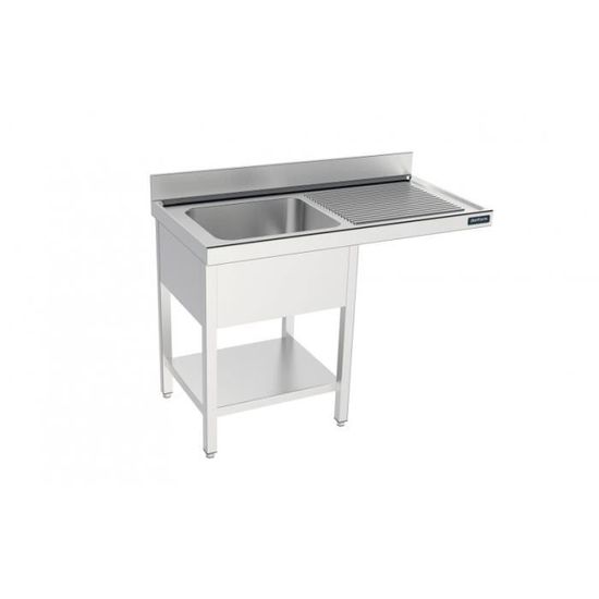 Plonge Inox Gamme 700 Egouttoir à Gauche avec Etagère et Espace pour Lave-Vaisselle - Distform ...