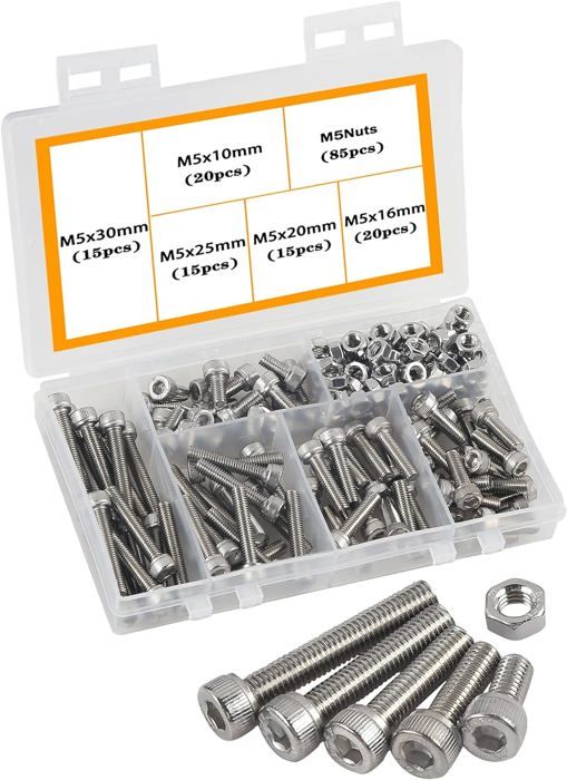 M5 Vis Inox,Visserie,Vis Autoforeuse Metal 304 Kit En Acier Inoxydable ...