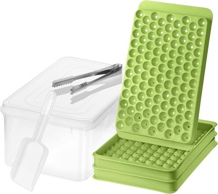 Lot de 104 mini bacs à glaçons ronds avec couvercle, pour la ...