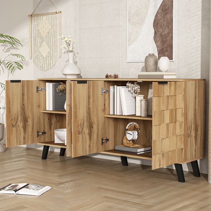 Buffet moderne à quatre portes, 160,5 x 35,5 x 78 CM – Design pratique ...