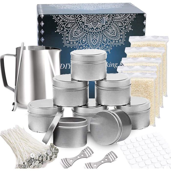 Beeswax Candle Making Tool Kit – Silver & Classic Blue DIY Supplies ...