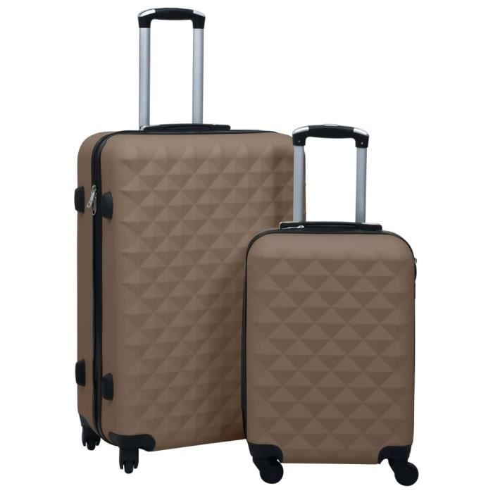 Ensemble de valises rigides 2 pcs Marron ABS - SET DE VALISES