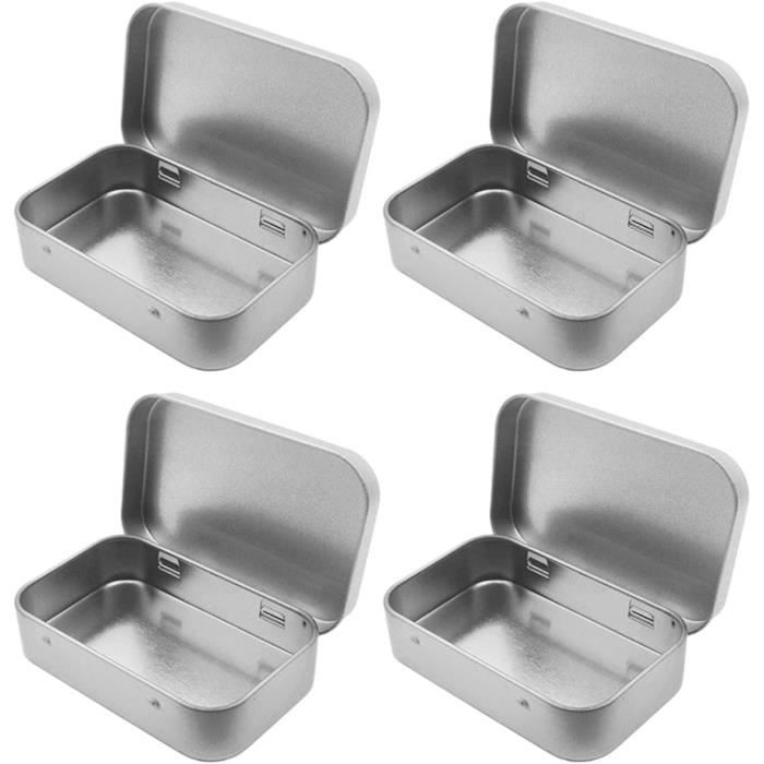 4 Pièces Petite Boite Metal, Mini Boîte De Rangement Rectangulaire En ...