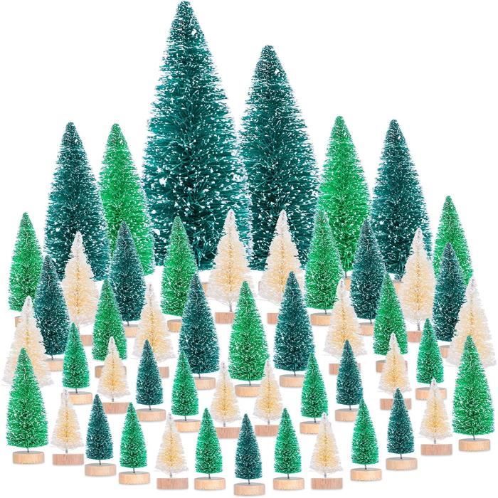 60 Pièces Mini Sapin de Noël de Table, Arbres Miniature Petit Sapin de ...