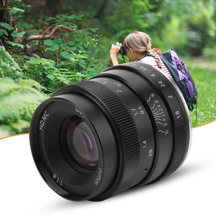 EJ.life Lentille focale fixe 50mm F1.8 demi-cadre Portrait objectif ...