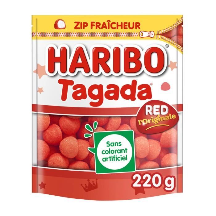 LOT DE 4 - HARIBO - Fraise Tagada zip fraicheur Bonbons - sachet de 220 ...