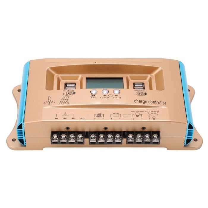 HURRISE Contrôleur de charge solaire MPPT ContrôLeur de Charge Solaire 30A, 12V 24V 36V 48V 60V ...