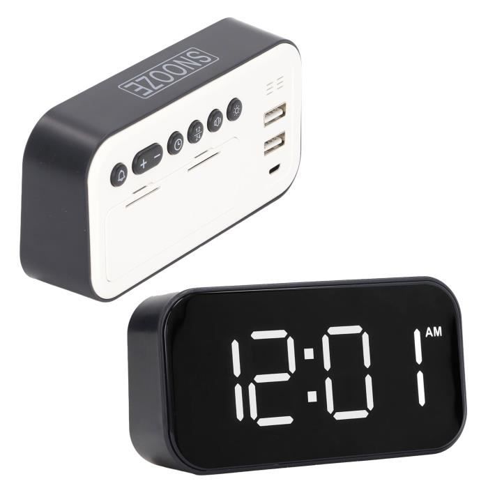 KEENSO Réveil numérique LED RéVeil USB, 12/24 Heures Plein éCran LED ...