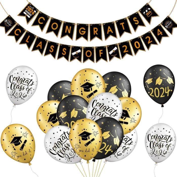 Graduation Deco 2024 Diplôme Graduation Cap Bannière Banderole Et ...