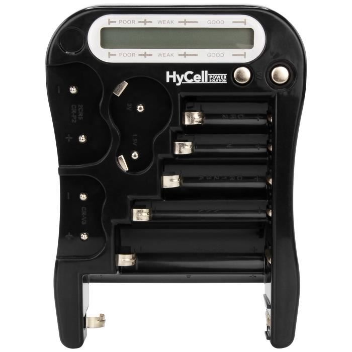 HyCell Testeur de piles universel (1 pièce) – Testeur de pile LCD ...