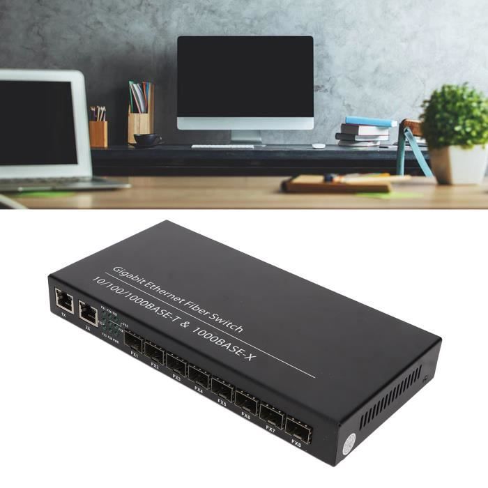 Tbest Switch Ethernet Fibre Gigabit 8 Port Optique 2 Port Électrique ...