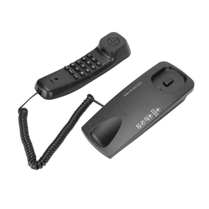 TMISHION Téléphone mural KX‑T1042 Téléphone fixe filaire mural avec interface de distribution de ...