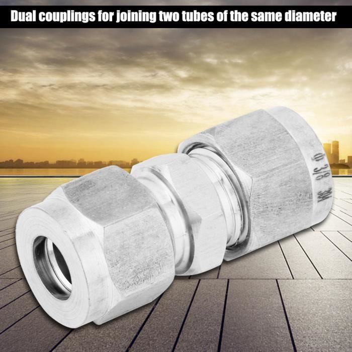 XIJ Raccord union droit Raccord de tube à compression Raccord de Tube de Compression en acier ...