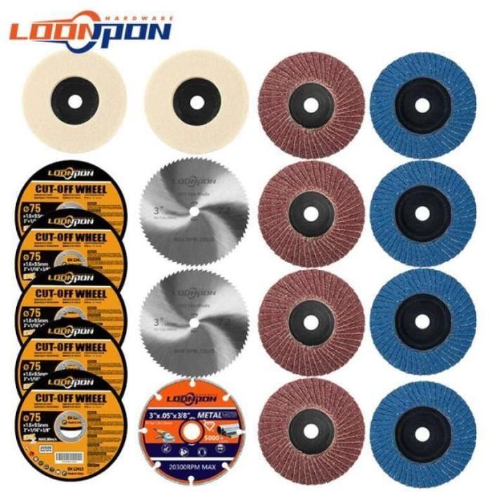 GTY00014-MEULE D'AFFUTAGE,Disques à lamelles de 3 pouces, 75mm, disque ...