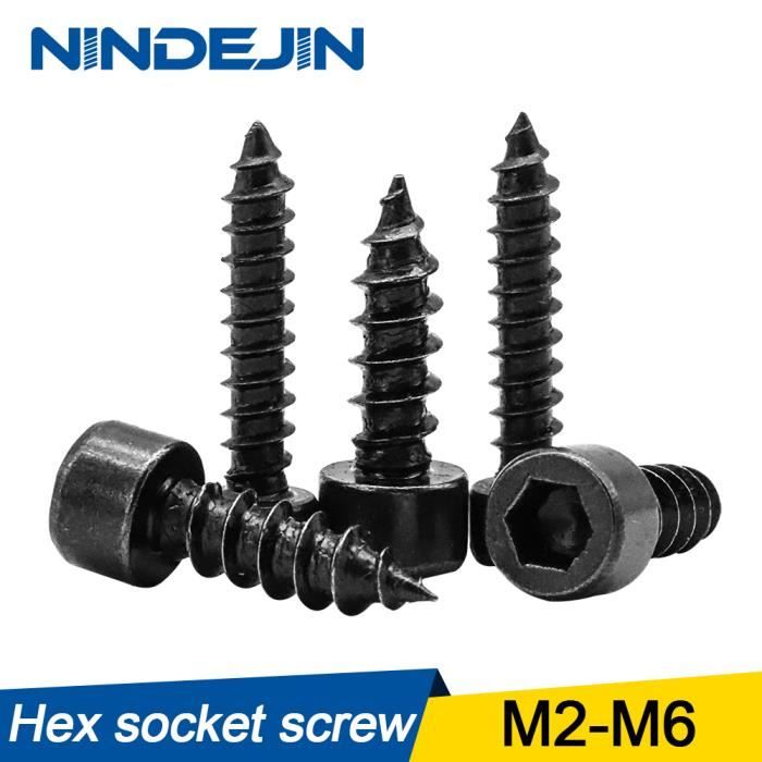 M4 30pcs-10mm -vis à tête auto taraudeuse en acier au carbone noir de ...