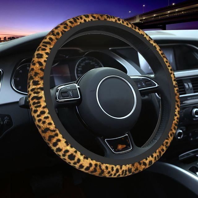 COUVRE-VOLANT,16--Protection de volant de voiture sans couture, guépard ...