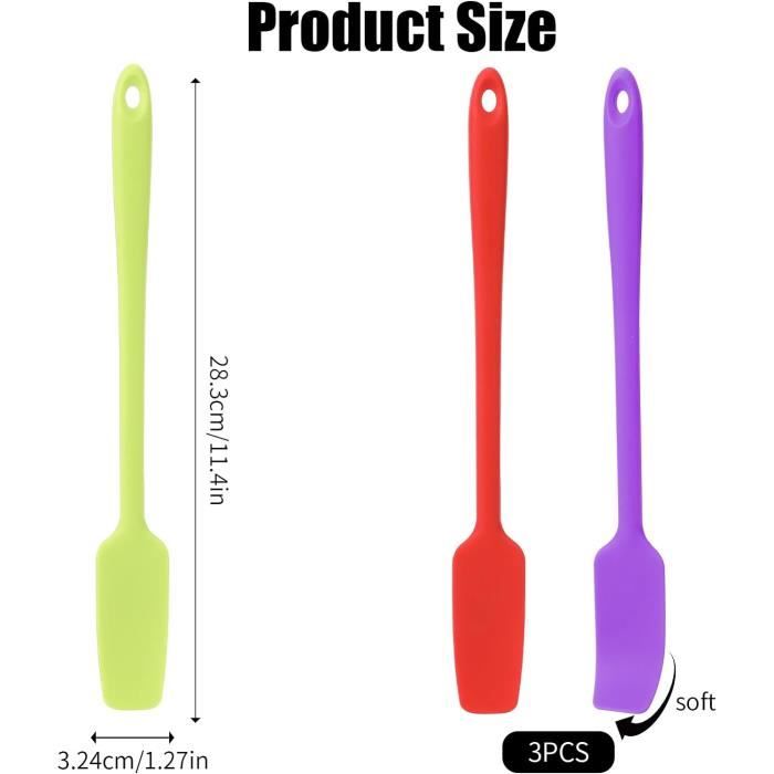 Lot De 3 Spatules En Silicone À Long Manche En Silicone, Spatule En ...