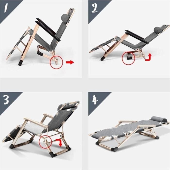 Chaise Longue De Jardin Zero Gravity Lounge Chair Portable Relax ...