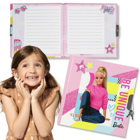 Journal intime Barbie ligné - STARPAK - 14x14x1 cm - Rose - Enfant ...