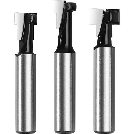 Fraise en Rainure en T Fraise 8mm Routeur à Rainure en T 3Pcs Routeur Bits Fraise Rainure T ...