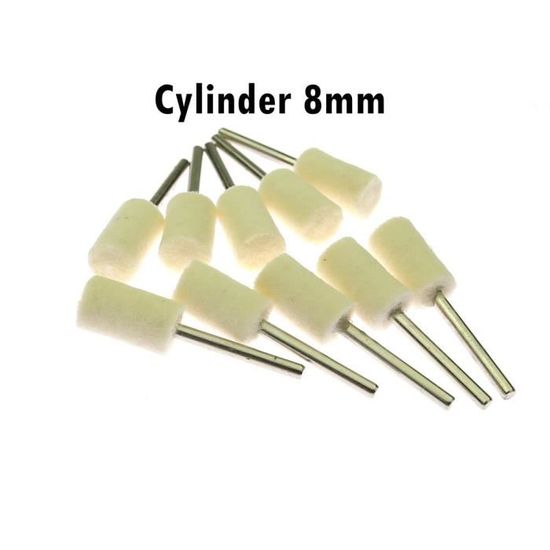 Feutre 8mm cylindre Roue de Polissage Montée En Feutre de laïne et Peau ...