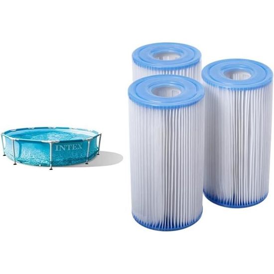 Intex 28206 Piscine Frame Beachside 305 x 76 cm & 29003 - Lot De 3 ...