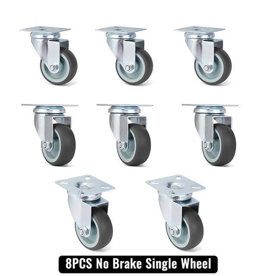 Roue universelle,8PCS--roulettes pivotantes de 2 pouces, 4-8-12-16 ...